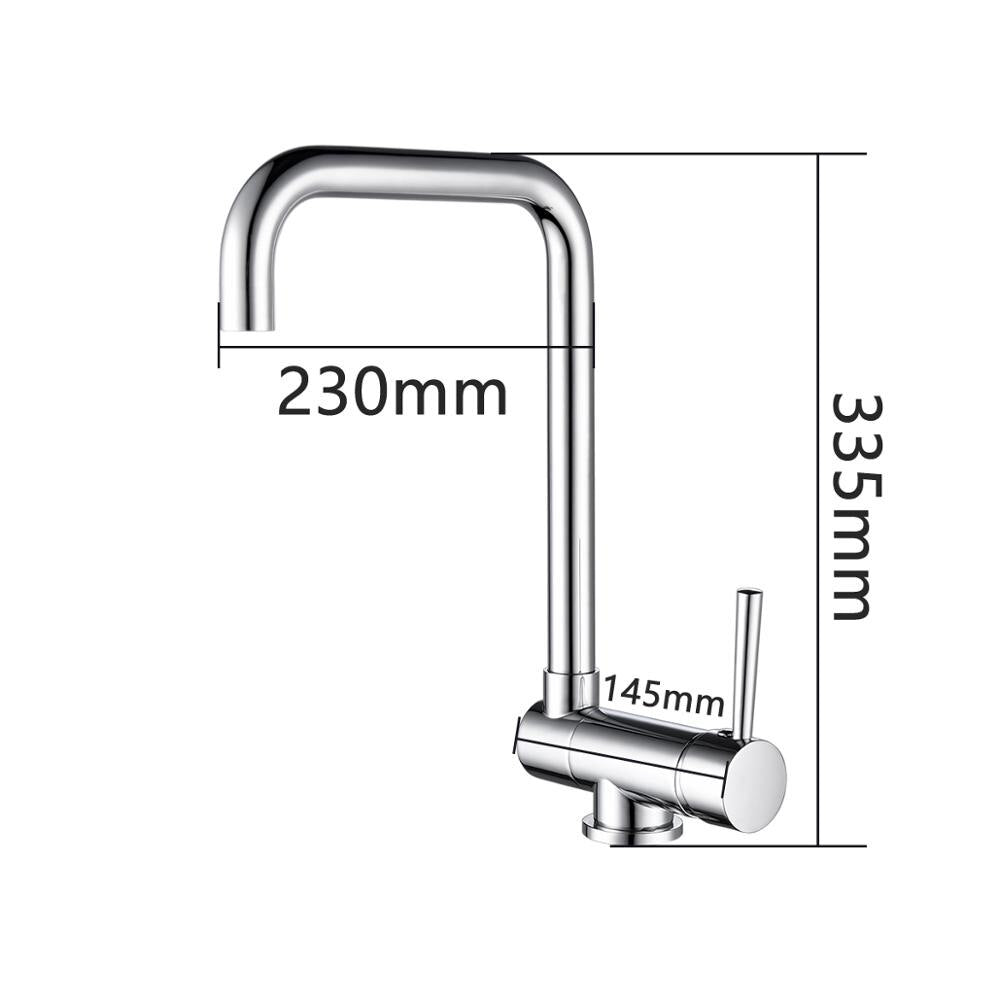 Stylish Brass Copper Kitchen Tap - Rotating Folding Brushed Faucet