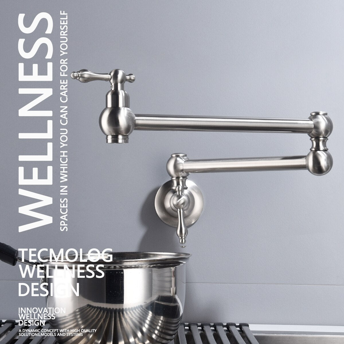 Brass Rotating Folding Faucet Delicate Double Switch Kitchen Faucet ...