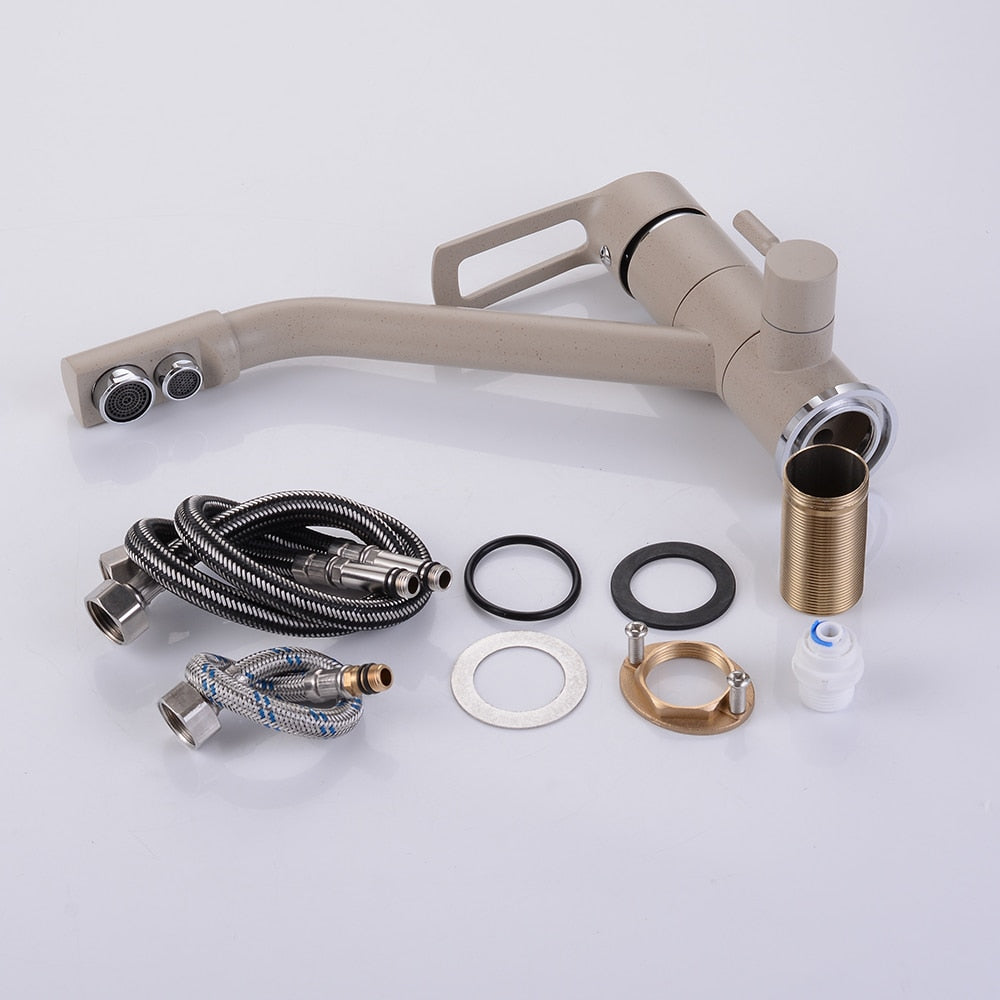 Dual Spout Kitchen Faucet Filter - Hot & Cold Purifier Mixer Tap